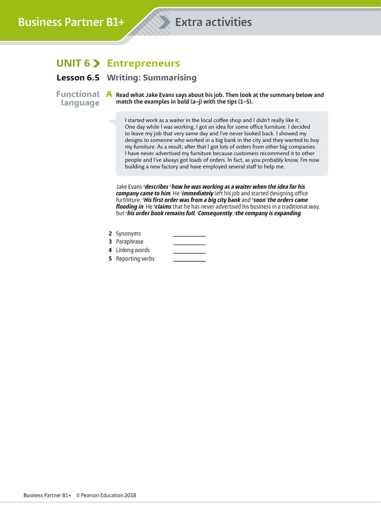 Business Partner B1+ Extra Activities | PDF