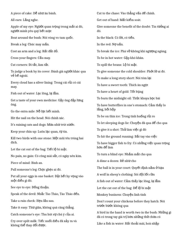 Idioms THPT QG | PDF | Advertising | Sustainability