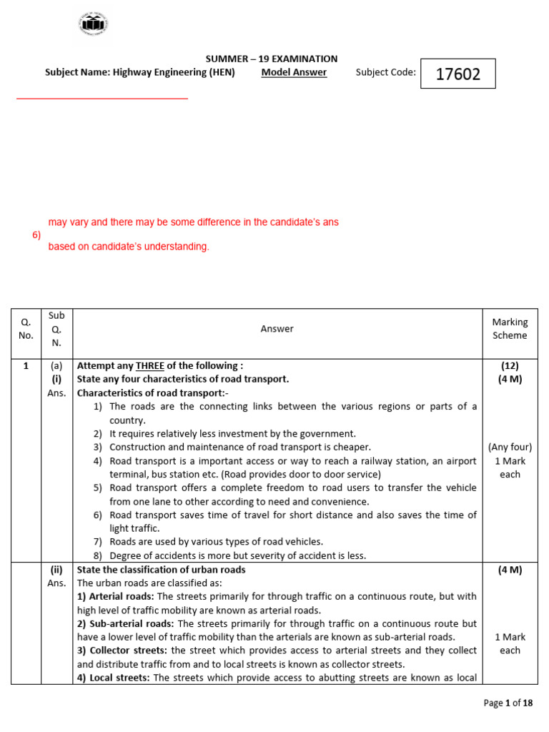 2019 Summer Model Answer Paper (Msbte Study Resources) | PDF | Road | Soil