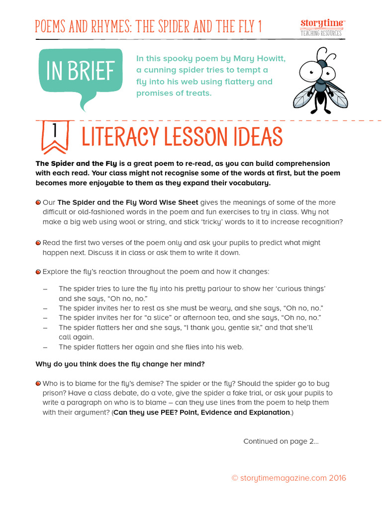 Teaching The Spider and the Fly Poem | PDF | Spider | Spider Web