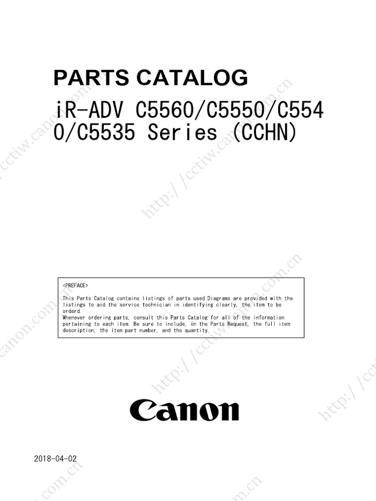 iR-ADV C5560 - C5550 - C5540 - C5535零件手册 | PDF