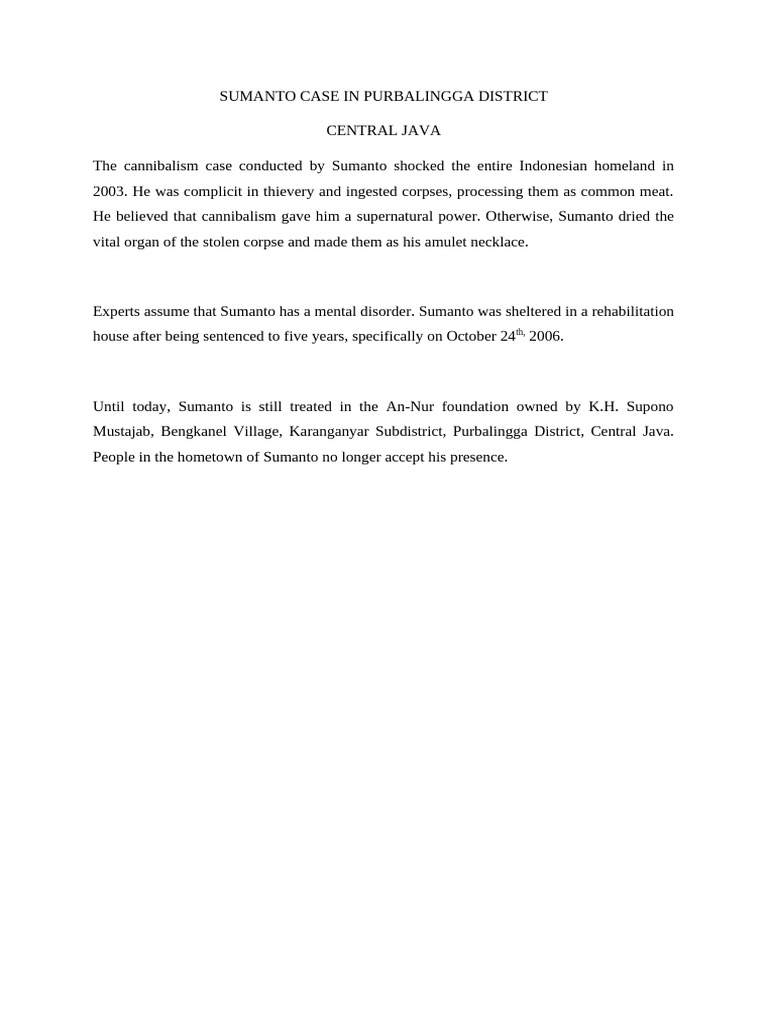 Sumanto: The 2003 Cannibal Case | PDF