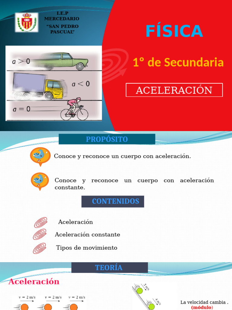 Aceleración 1ro | PDF | Aceleración | Velocidad