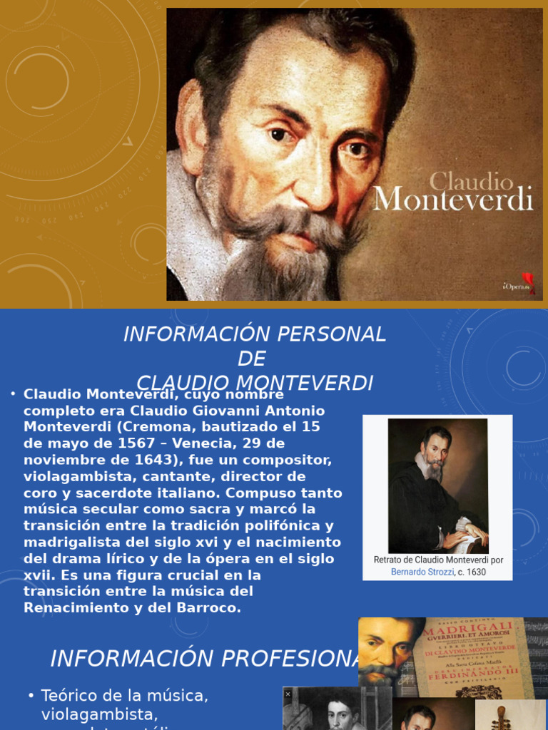 Claudio Monteverdi: Pionero de la Ópera | PDF | Composiciones Musicales ...