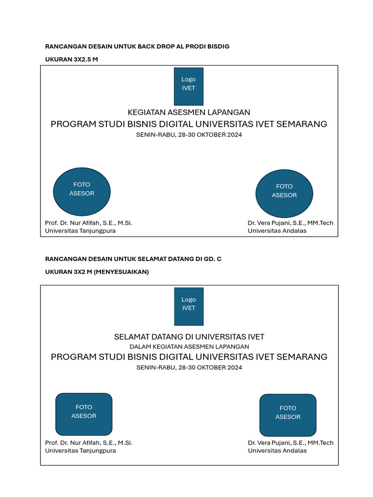 Rancangan Desain Untuk Back Drop Al Prodi Bisdig | PDF