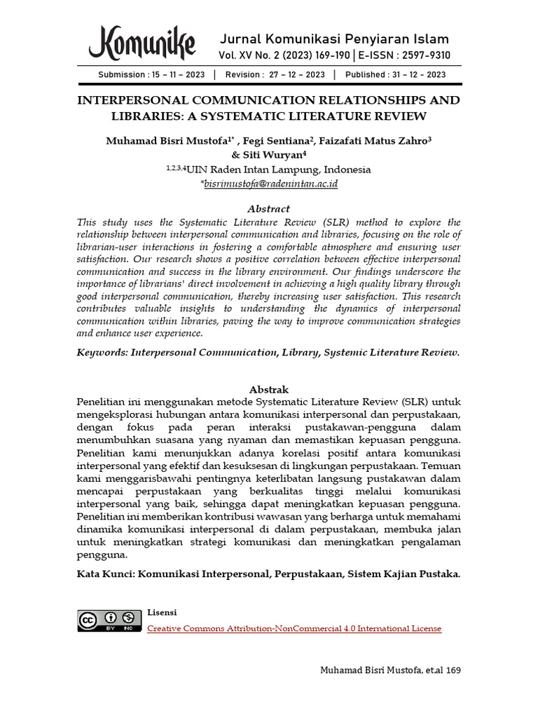 Interpersonal Communication Relationships and Libr | PDF | Communication | Libraries