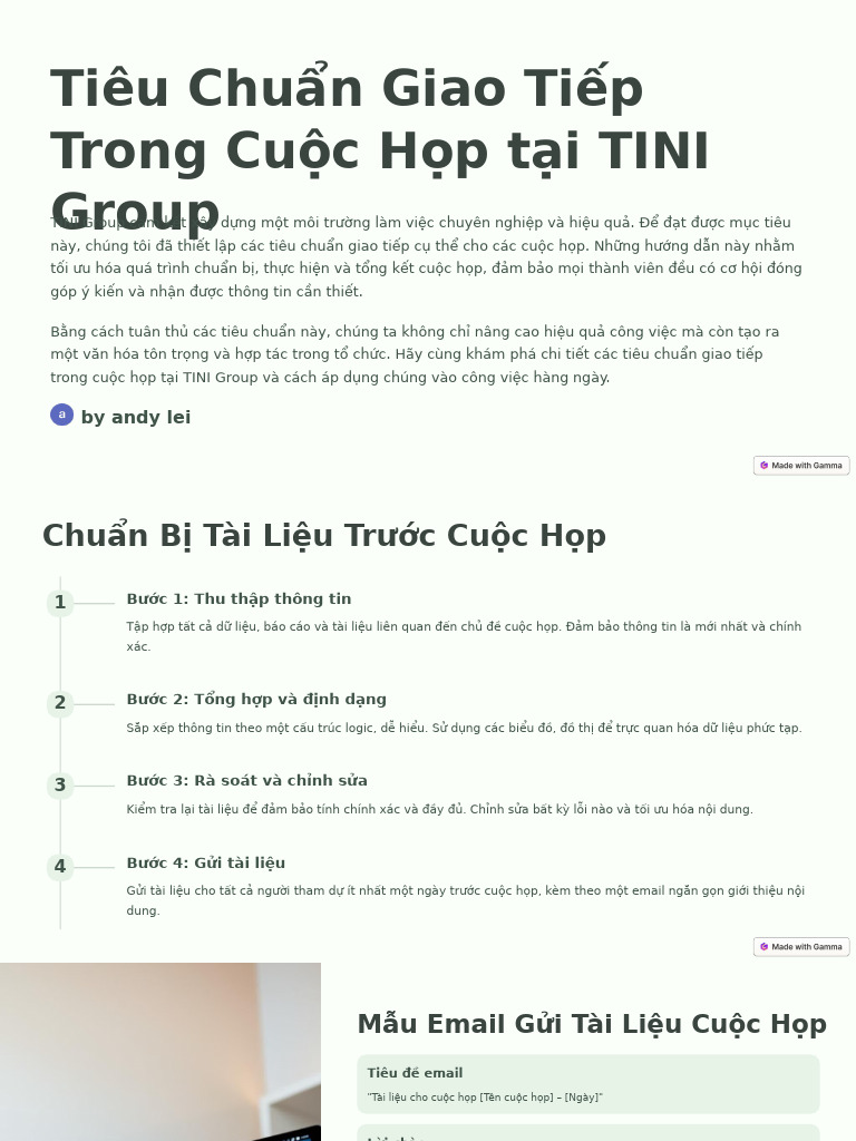 Tieu Chuan Giao Tiep Trong Cuoc Hop Tai TINI Group | PDF