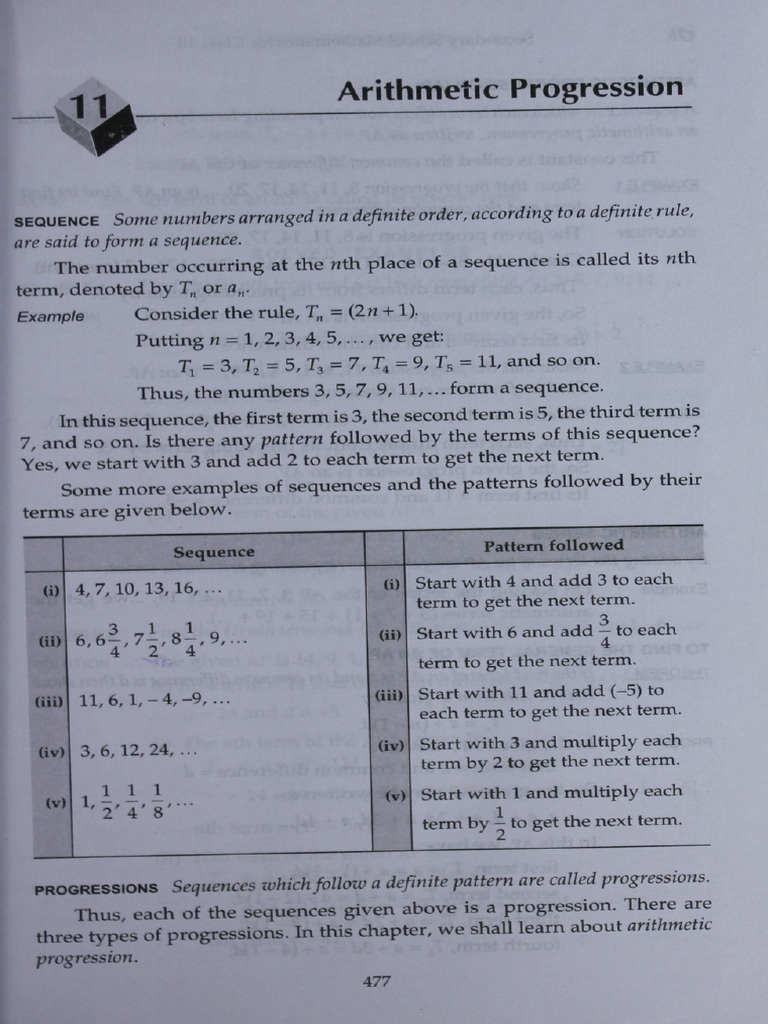Chapter-11 Arithmetic Progression | PDF