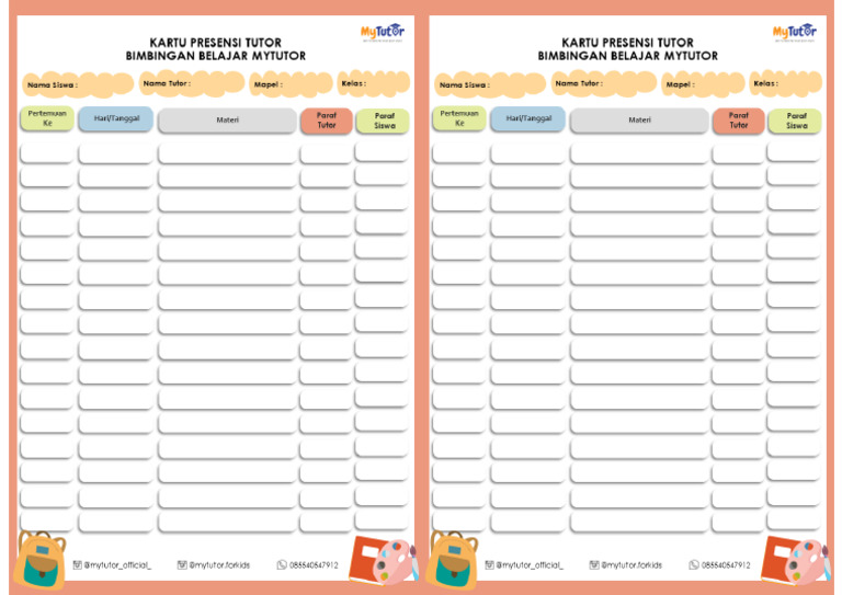 Kartu Presensi Tutor | PDF
