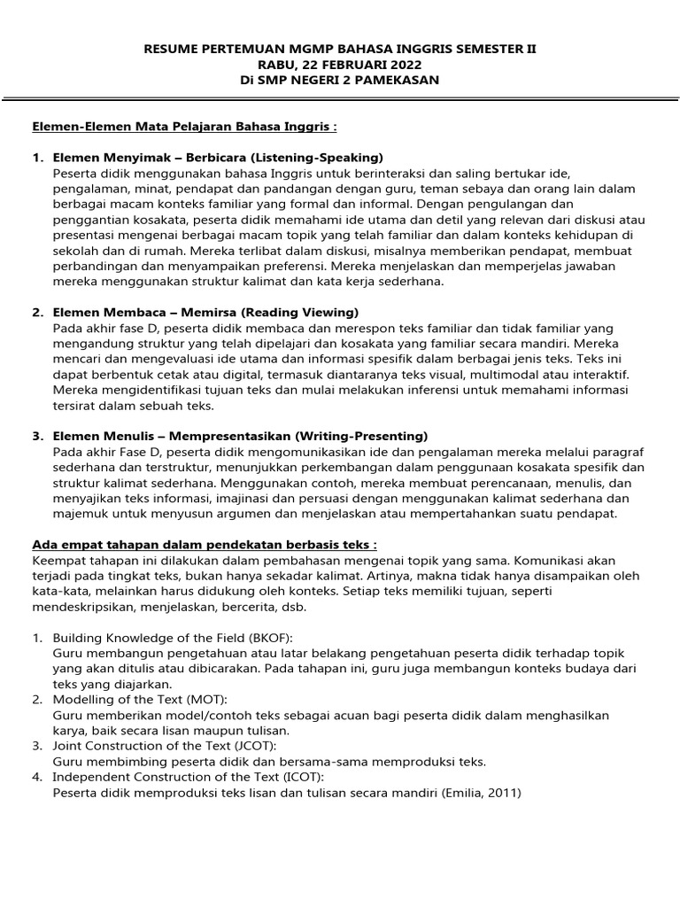 Resume Big SMT Ii Pert 1 | PDF