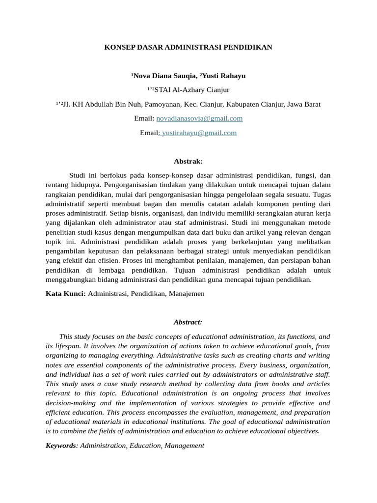 Konsep Dasar Administrasi Pendidikan | PDF | Karier & Perkembangan | Pengembangan Diri