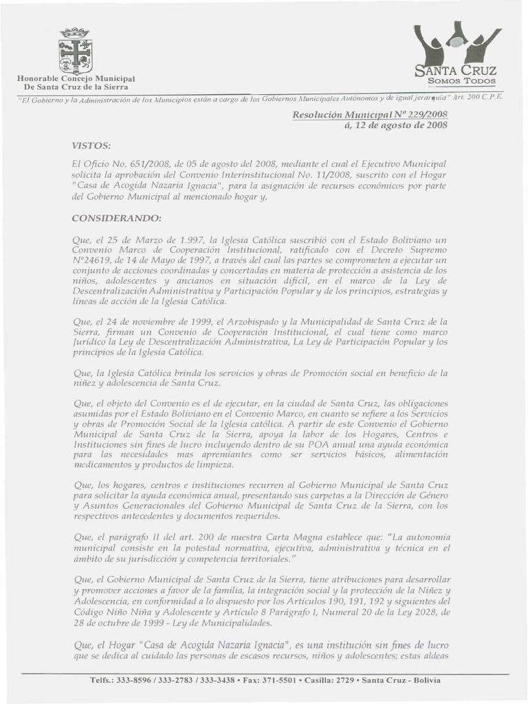 RM 2008 229 | PDF | Gobierno local | Bolivia