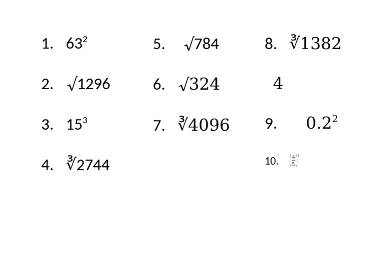 Square and Cube Root | PDF