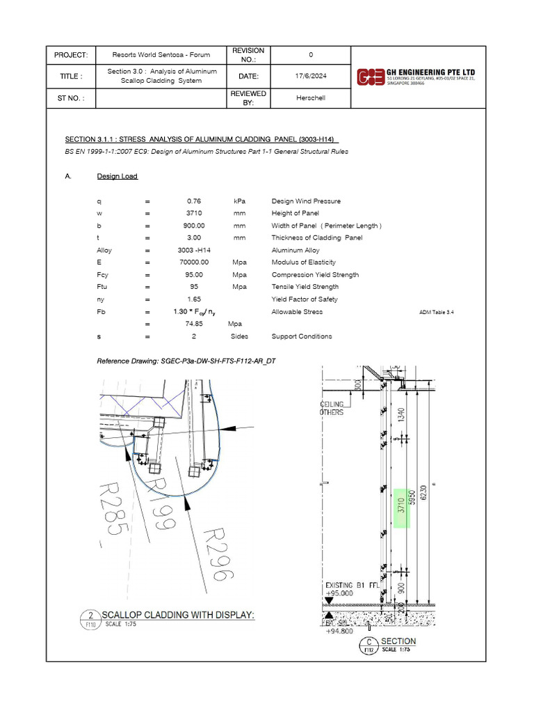 Section 3.1.1A - Cladding Panel | PDF | Strength Of Materials | Pascal ...