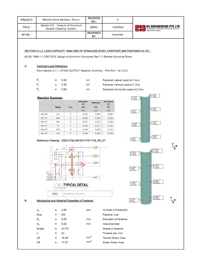 Aluminum Scallop Cladding Load Analysis | PDF | Screw | Building Engineering