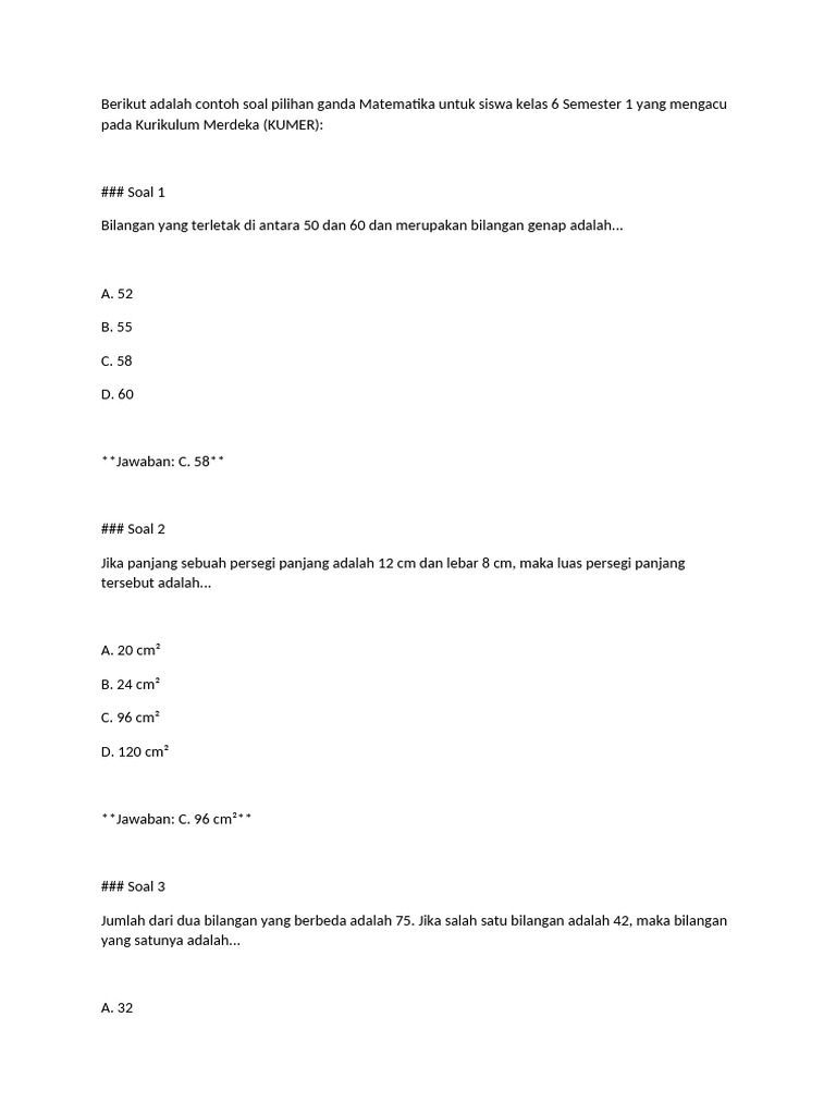 Perangkat Asesmen Kelas 6 Kumer | PDF