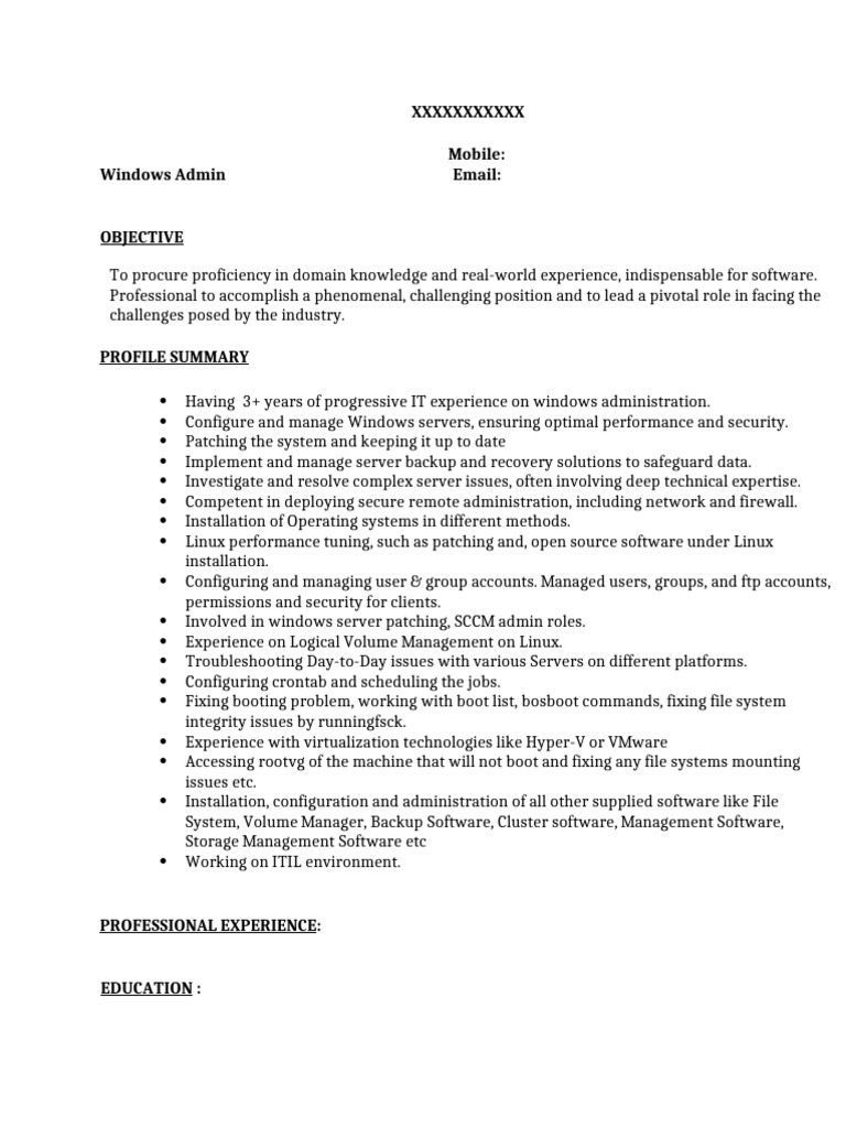 Windows Admin - 3+ | PDF | Microsoft Windows | Operating System