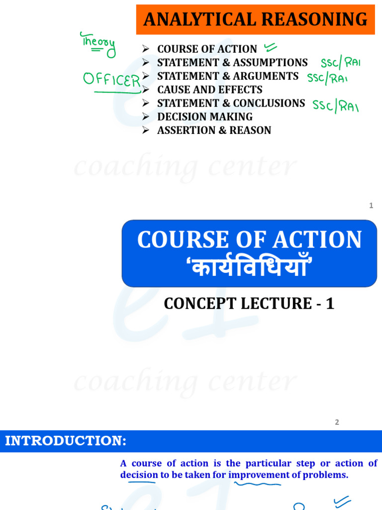 199) Course of Action Annotation - Notes | PDF