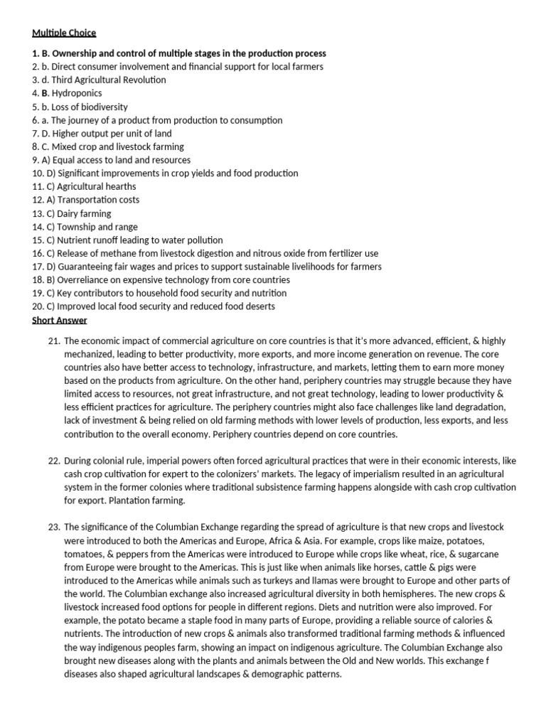 Agriculture and Food Security Insights | PDF | Agriculture | Organic ...