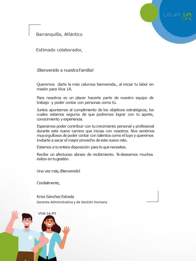 Carta de Bienvenida | PDF