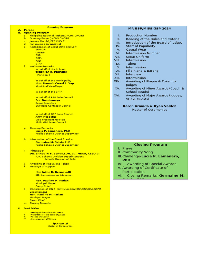 Programs Joint Municipal Encampment | PDF