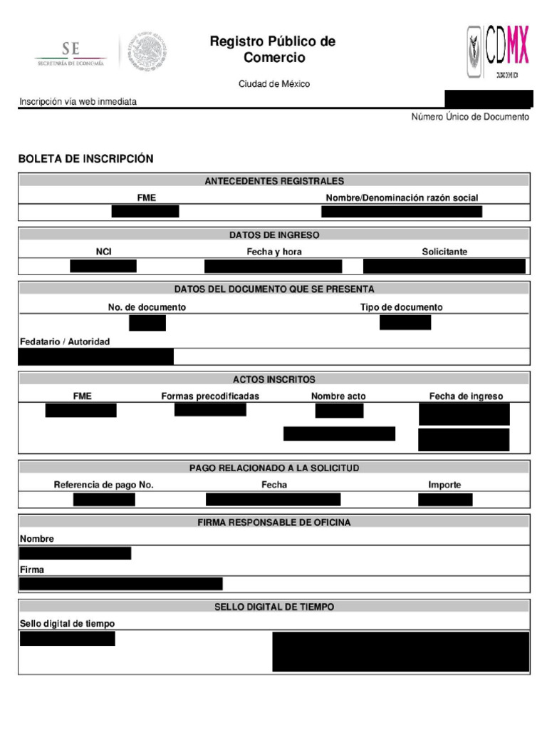 Boleta de Inscripción VP | PDF