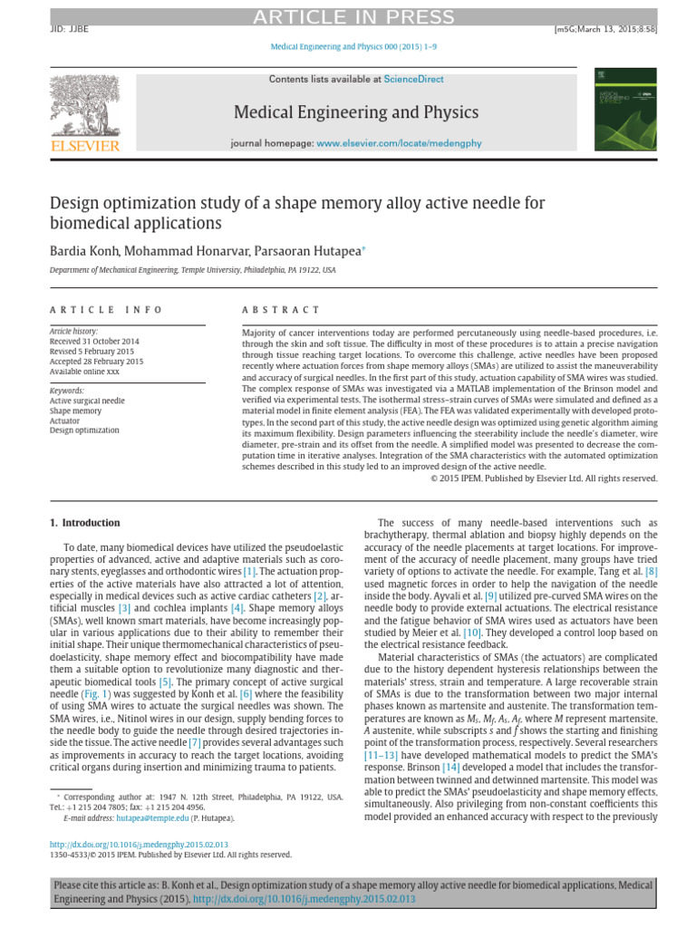 Konh 2015 | PDF | Shape Memory Alloy | Physical Sciences