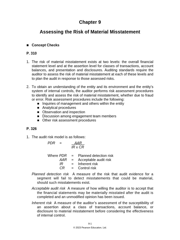 Arens AAS18 SM 09 | PDF | Audit | Internal Control