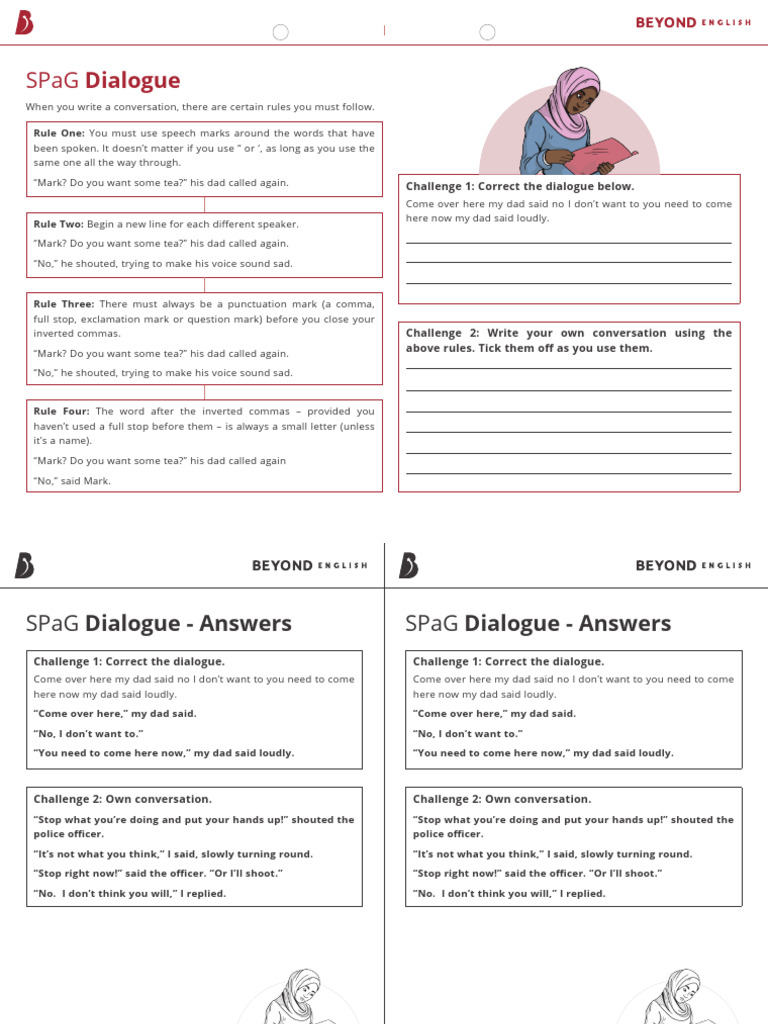 Dialogue Worksheet | PDF | Comma | Punctuation