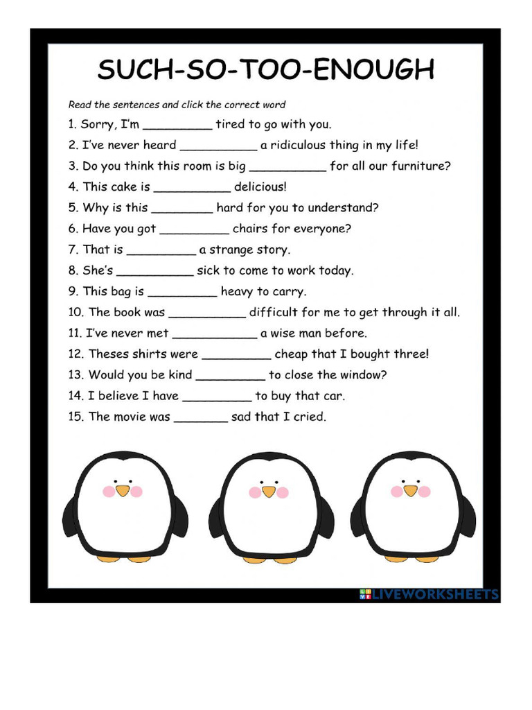 So Such Too Enough | PDF