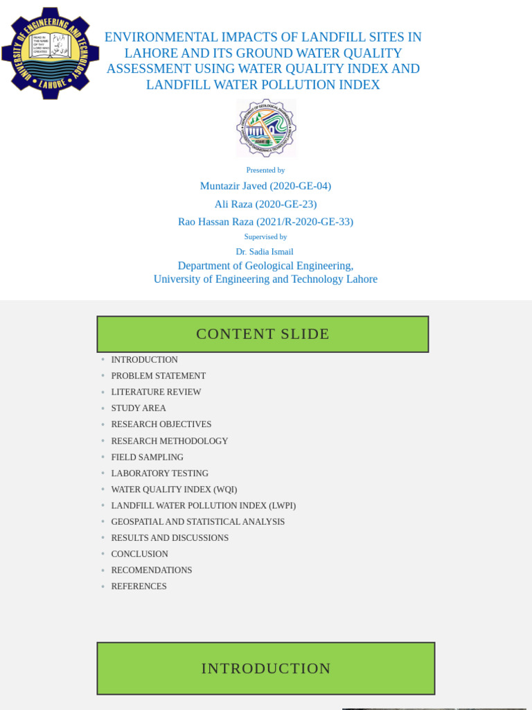 Impact of Landfill Sites and Municipal Activities On | PDF | Water ...