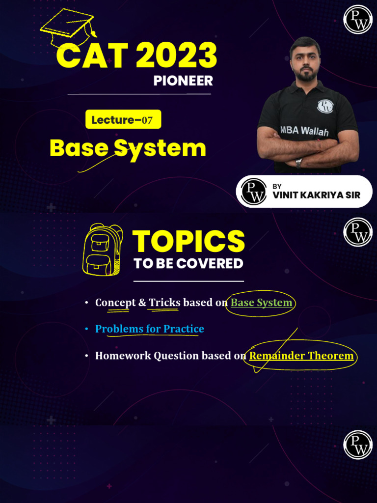 Number System 07 _ Base System _ Class Notes __ MBA Pioneer 2023 | PDF ... Number System 07 _ Base System _ Class Notes __ MBA Pioneer 2023 | PDF ...
