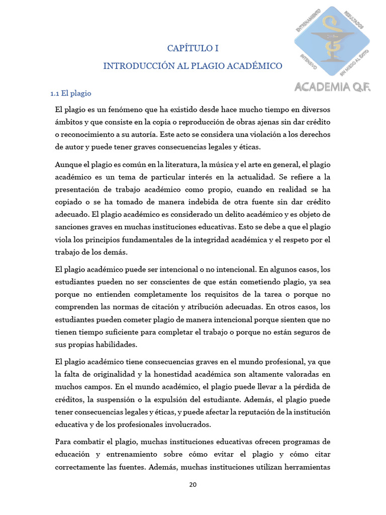 Plagio Académico | PDF | Plagio | Enseñando