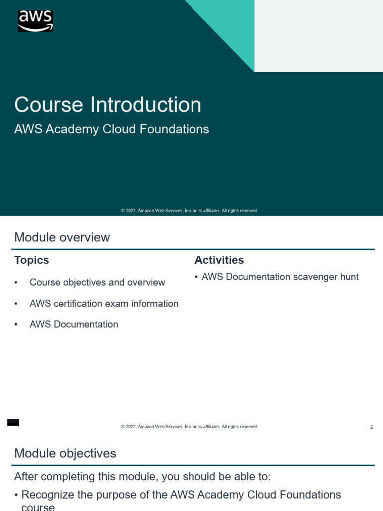 AWS Cloud Foundations Course | PDF | Amazon Web Services | Cloud Computing