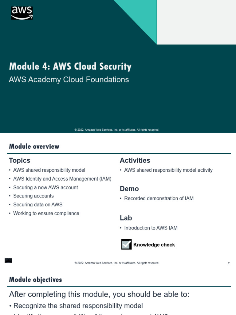 AcademyCloudFoundations Module 04 | PDF | Amazon Web Services | Cloud Computing