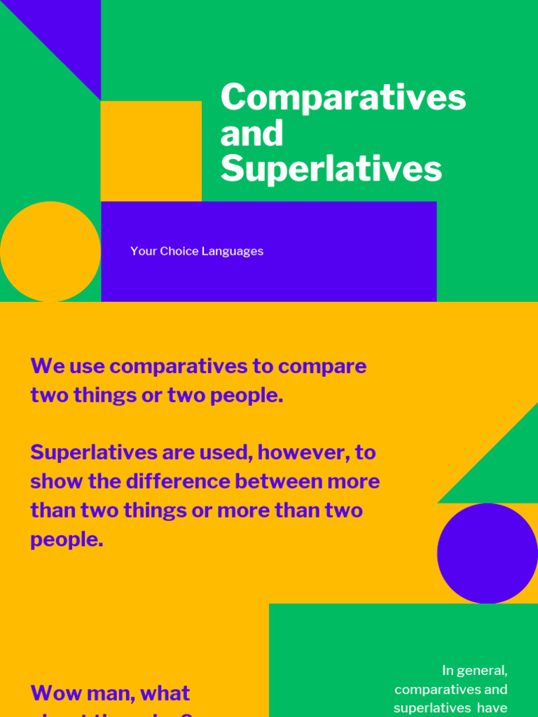 Comparatives and Superlatives - Elementary | PDF | Foreign Language ...