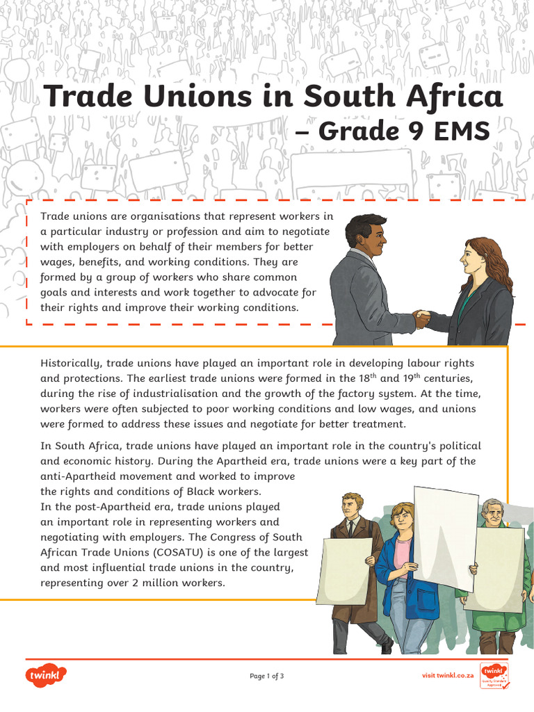 To Print - Trade Unions Task | PDF | Trade Union | Employment