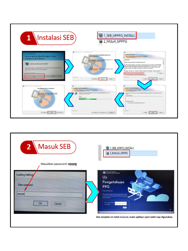 Panduan Instalasi Aplikasi Seb Up PPG 2024 Kemenag | PDF
