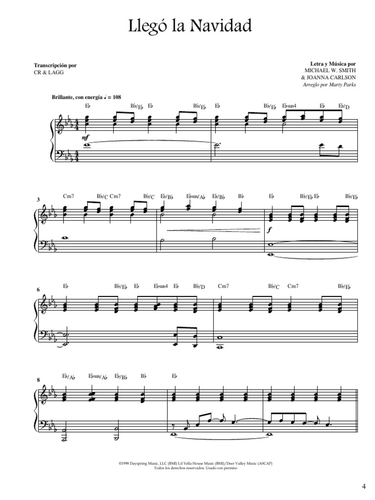 Partitura Llego Navidad | PDF