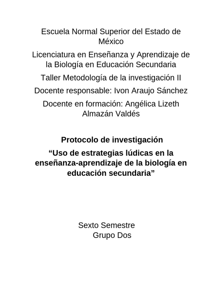 Protocolo Avance | PDF | Aprendizaje | Enseñando