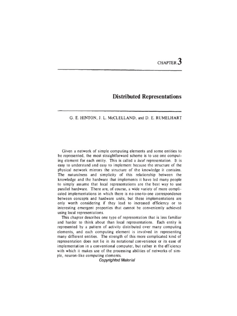 Distributed Representations | PDF | Memory | Chimpanzee