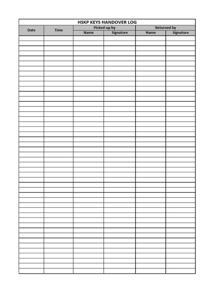 HSKP Key Handover | PDF
