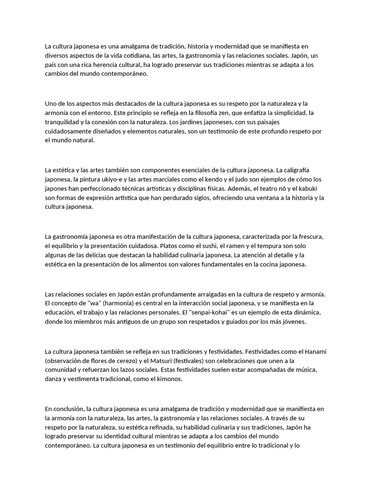 Historia de la Cultura Japonesa | PDF | Japón | Tradiciones