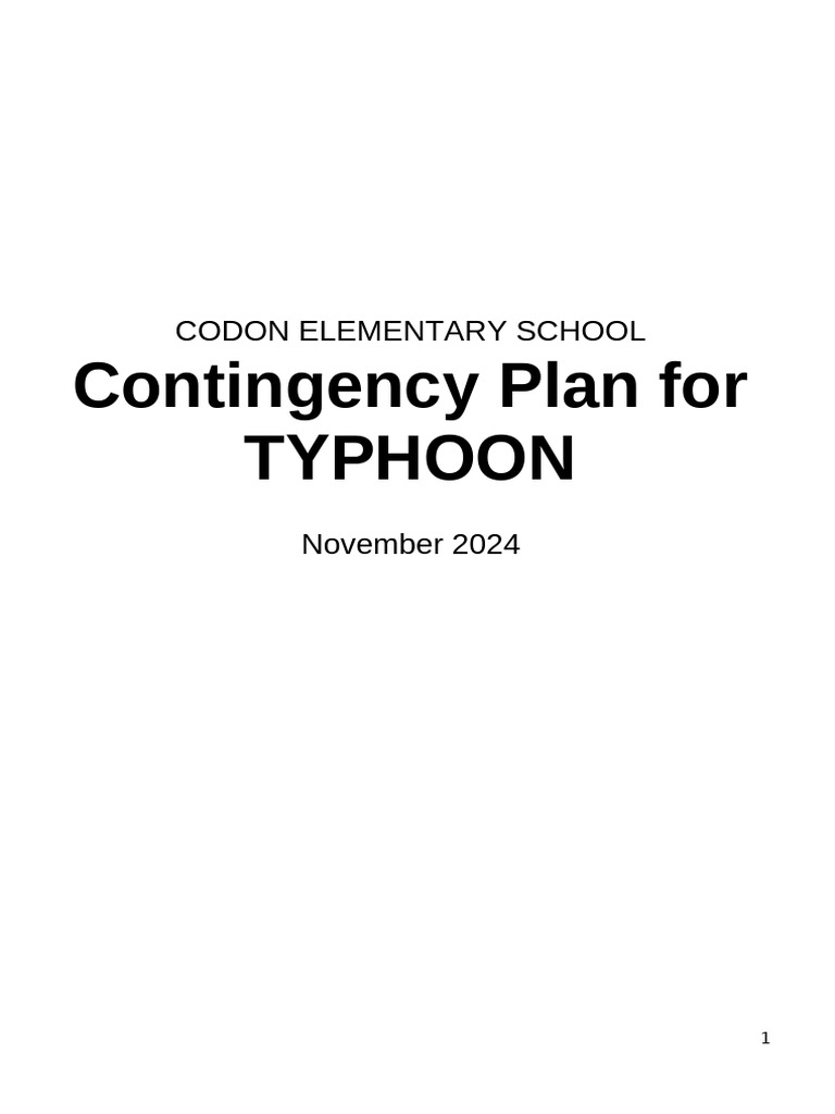 Contingency Plan Typhoon | PDF | Tropical Cyclones | Cyclone