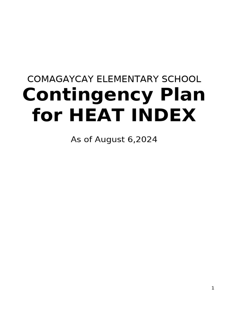 Contingency Plan-Heat Index | PDF | Hazards | Flood