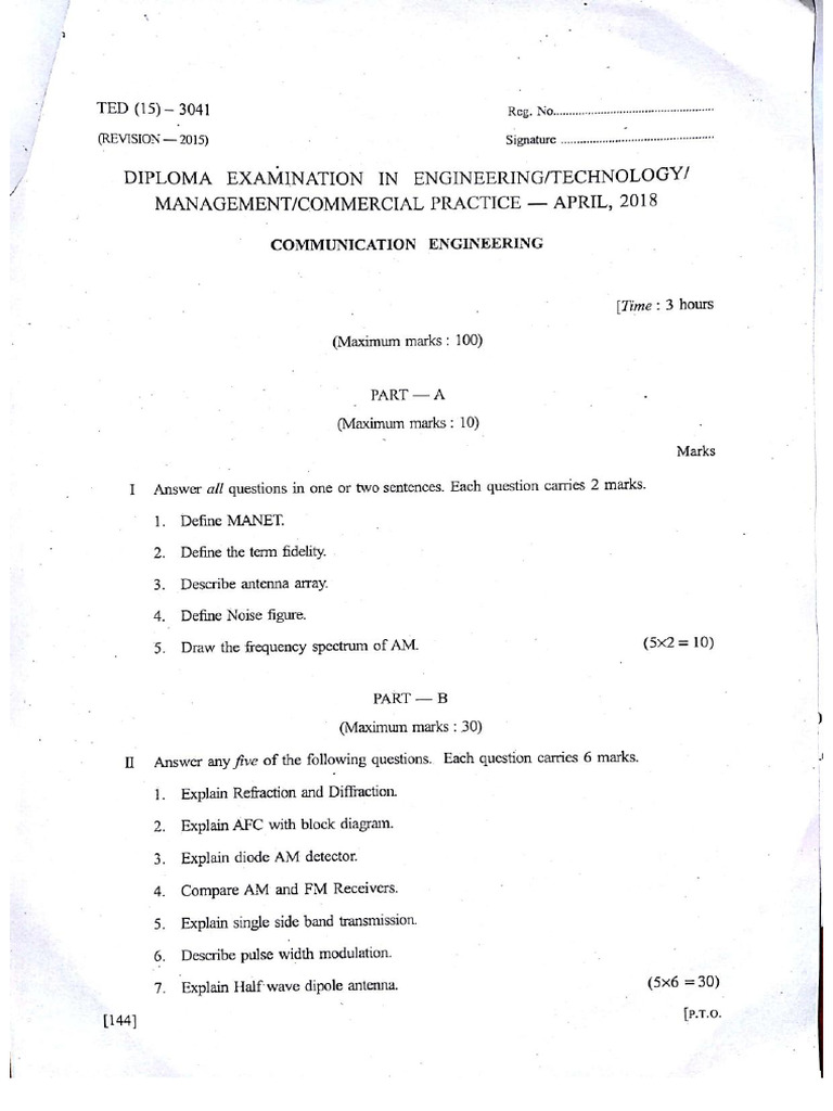 Communication Engg A18 R15 3041 | PDF