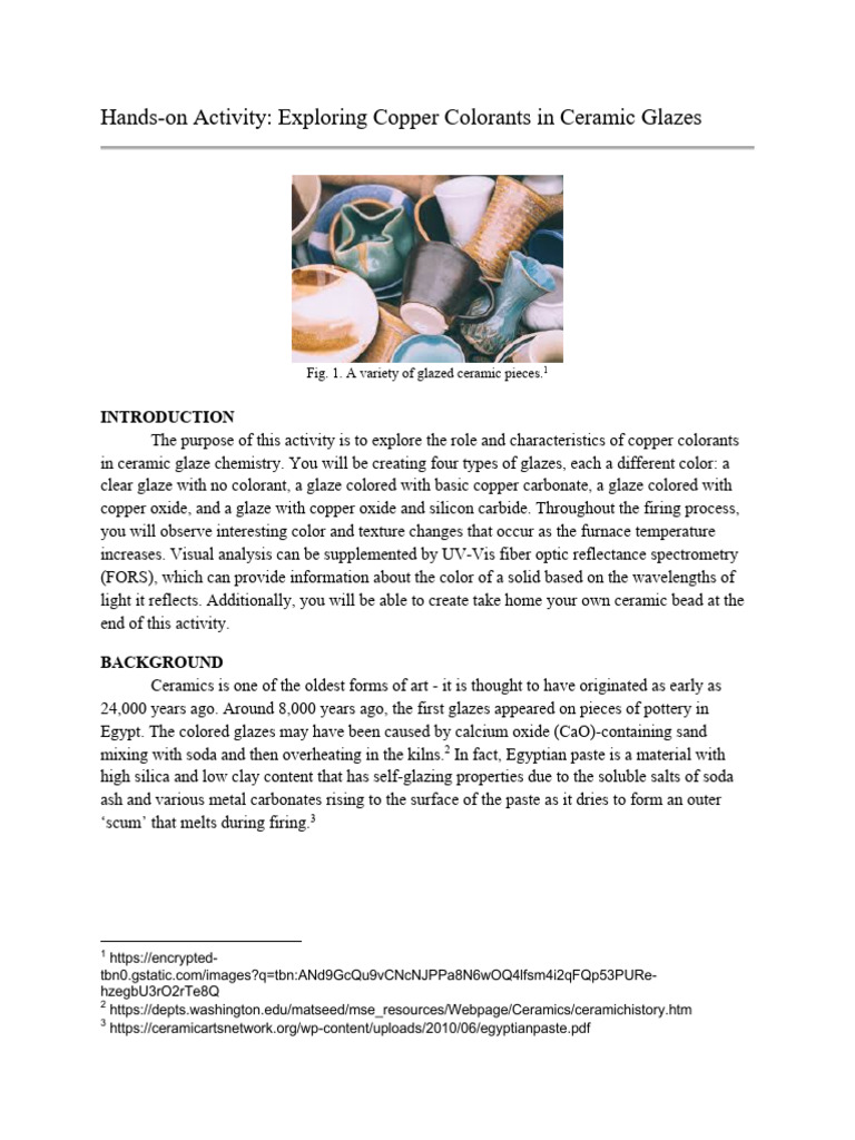 Ceramic Glaze Activity-Manual | PDF | Coordination Complex | Transition ...