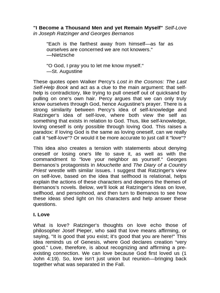 I Become A Thousand Men and Yet Remain Myself | PDF | God The Father | Love