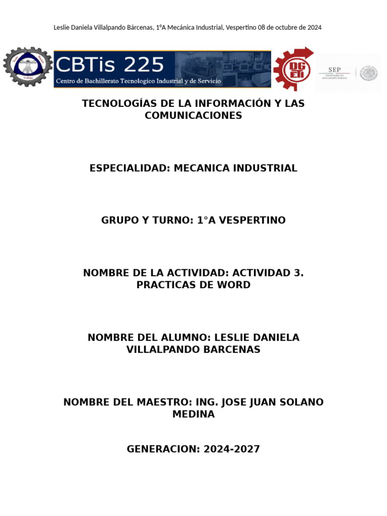 Act - 3 - Practicas de Word - Marquez - Rafael | PDF | Internet