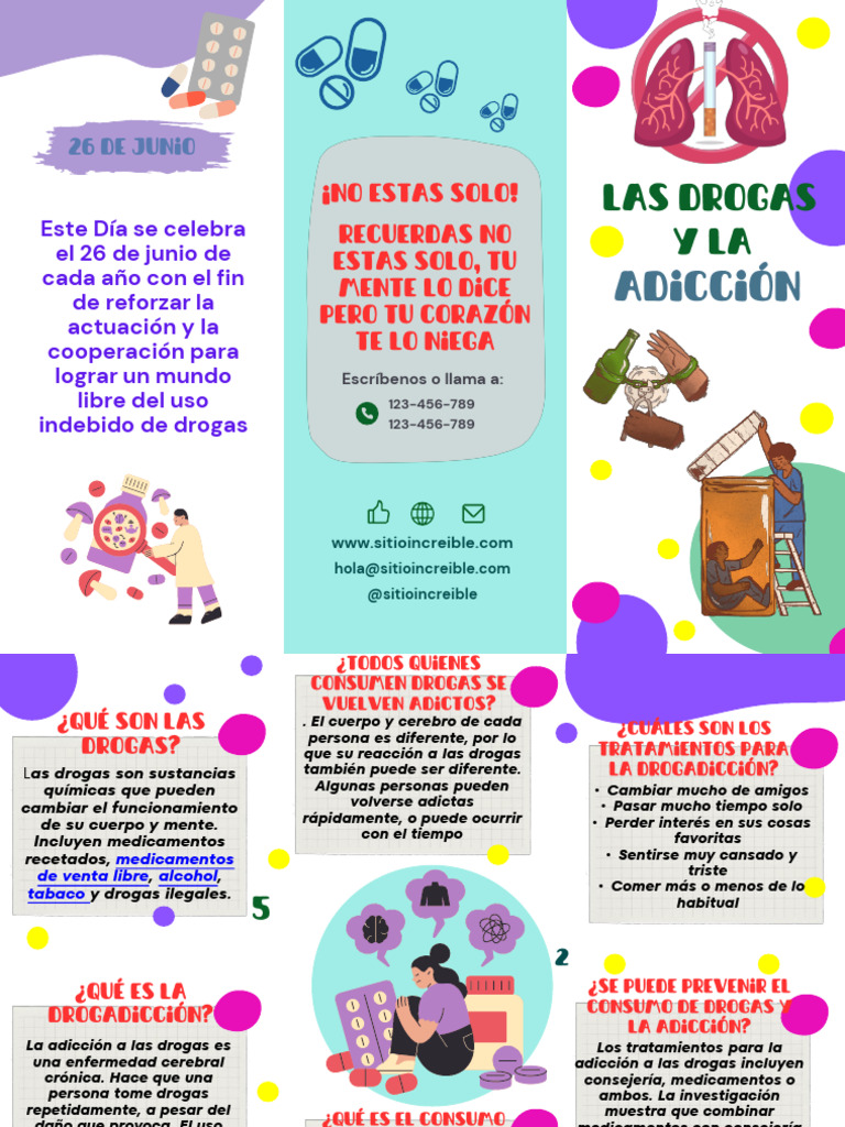 Tríptico Informativo de Las Drogas | PDF | Drogas | La dependencia de sustancias